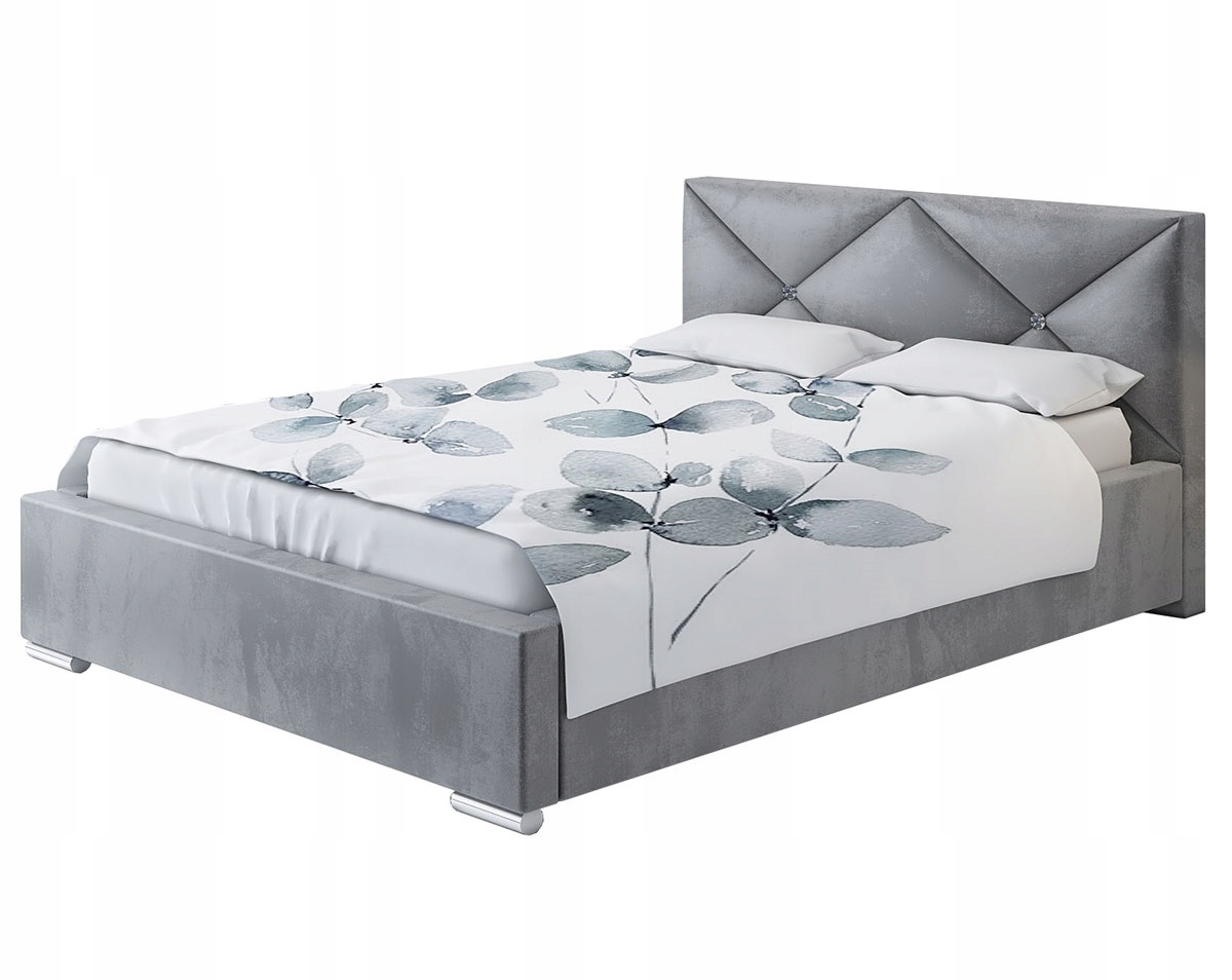 Łóżko podwójne tapicerowane Alpi Meble BED 200x200 odcienie szarości - porównaj ceny - Allegro.pl