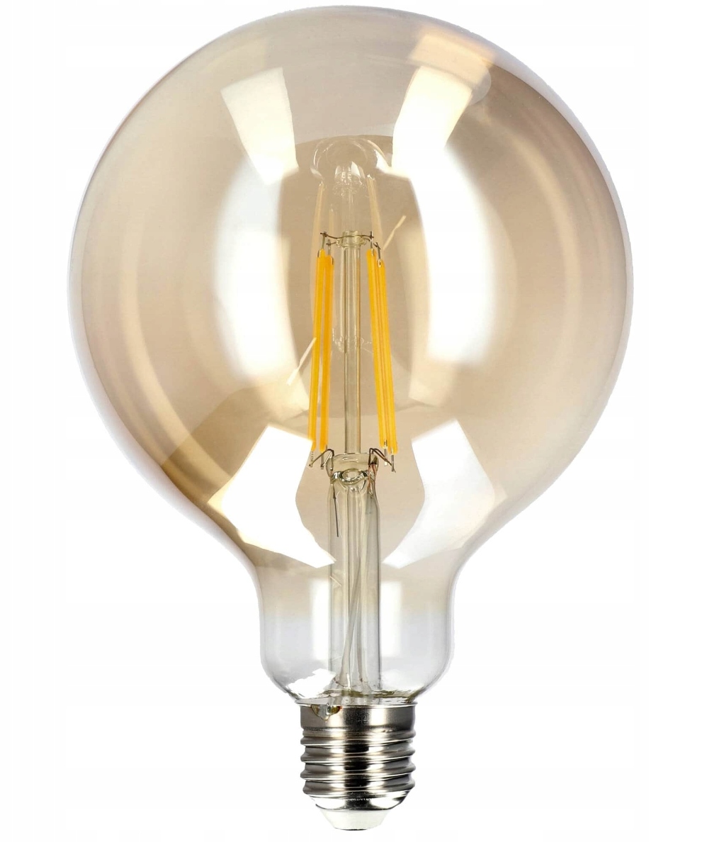 Żarówka LED E27 8W Filament Ozdobna Edison Ciepła Dekoracyjna Okrągła ...
