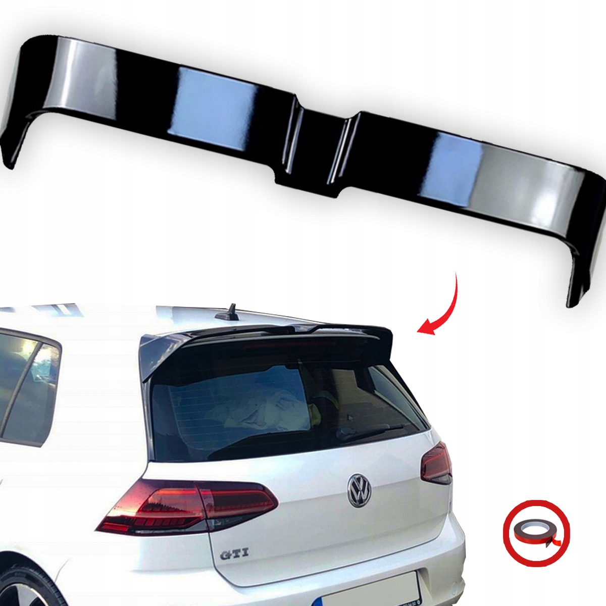 LOTKA OETTINGER SPOILER VOLKSWAGEN GOLF 7 GTI GTD R CZARNY POŁYSK za ...