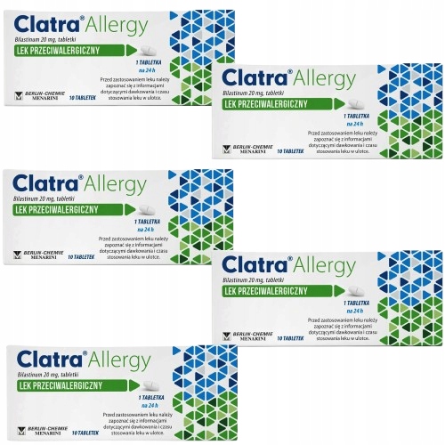 Zestaw Clatra Allergy 20 mg 5 op. x 10 tabletek Lek na Alergię ...