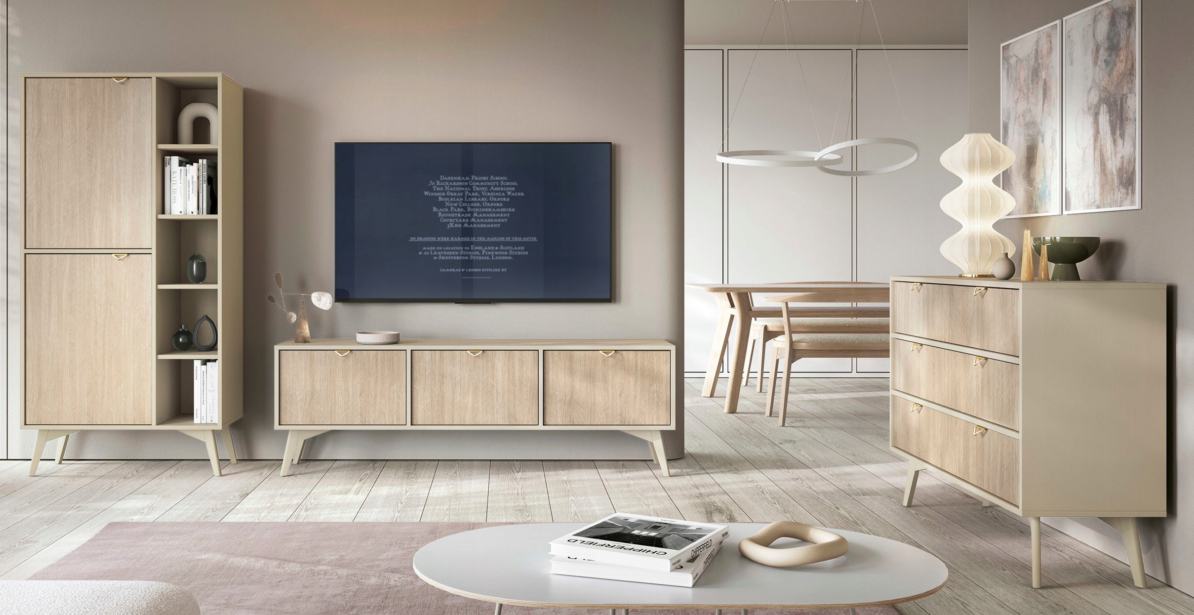 Zestaw mebli do salonu RTV wysoki regał • Cena, Opinie • Zestawy mebli ...