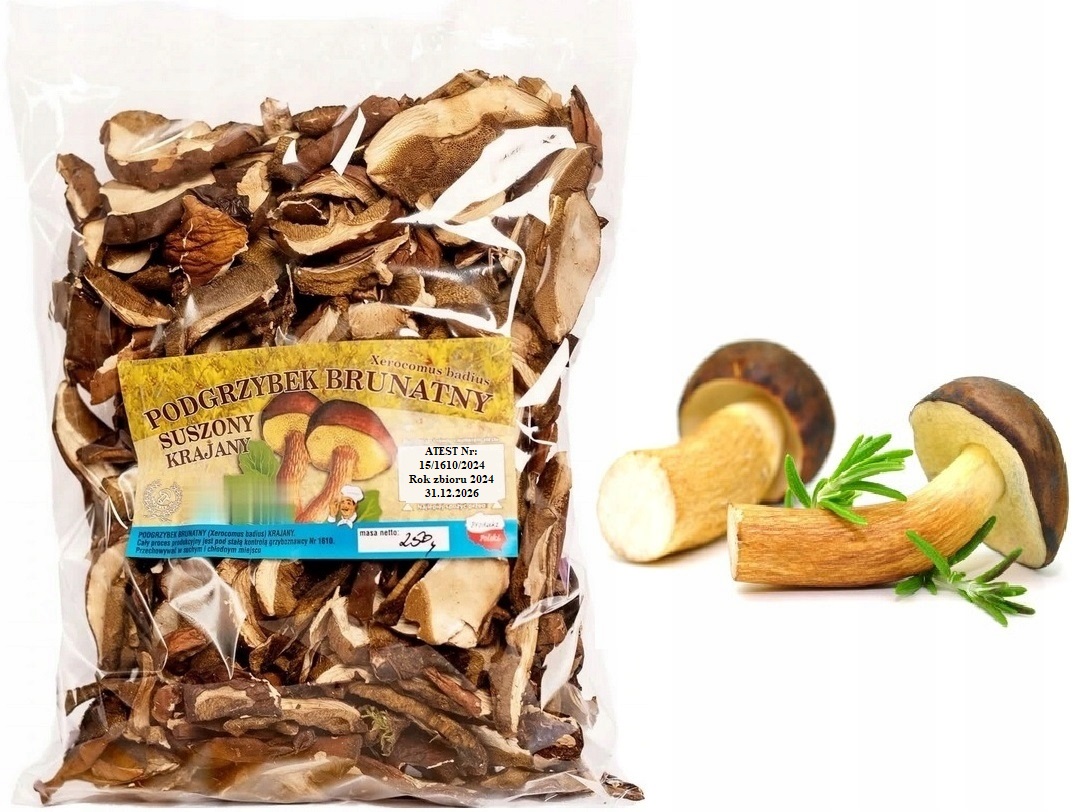 PODHOUBÍ KRÁJENÉ 250g POLSKÝ ATEST 2024 NOVÁ SKLIZEŇ houby sušené lesní ...