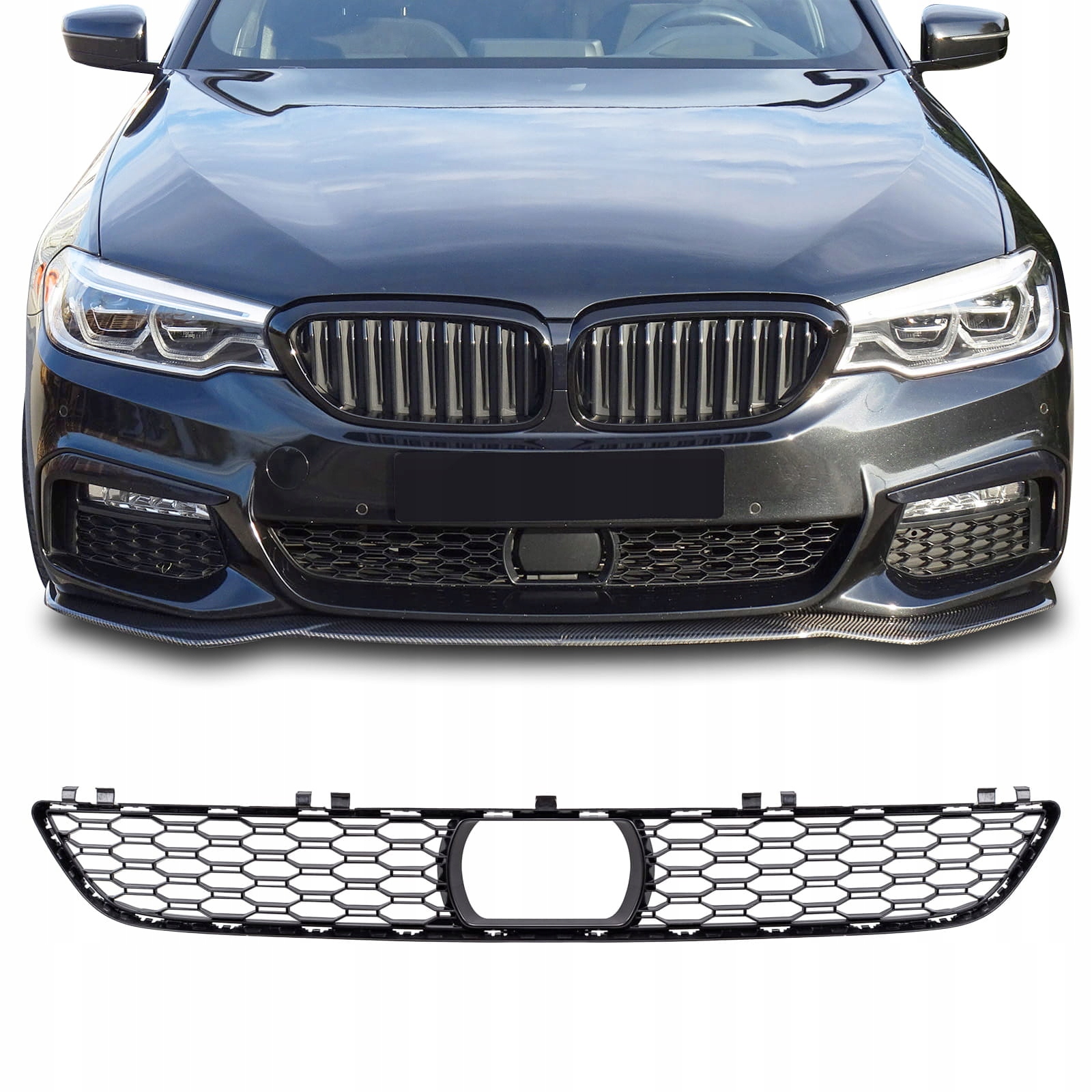 BMW SERIA 5 G30 M-PAKIET KRATKA PRZEDNIEGO ZDERZAKA POD RADAR ...