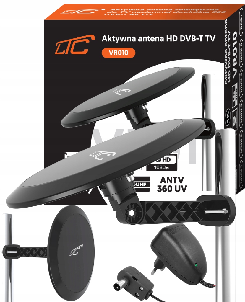 MOCNA ANTENA DOOKÓLNA 360° AKTYWNA ZEWNĘTRZNA 4K FILTR LTE MUX 1-8 - Sklep, Opinie, Cena w Allegro
