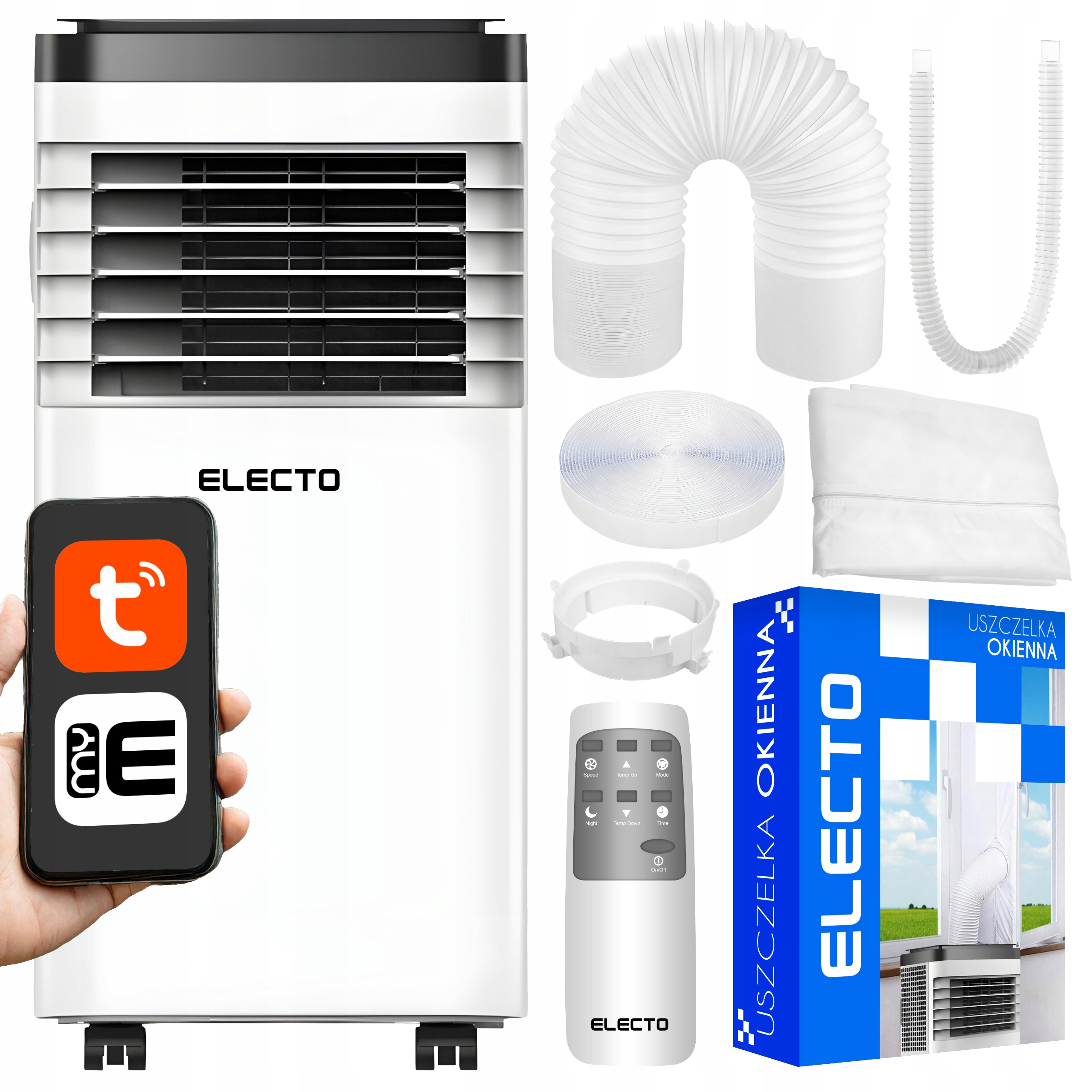 KLIMATYZATOR PRZENOŚNY 2,6kW CICHY MAŁY WiFi OSUSZACZ 24l/24H ...