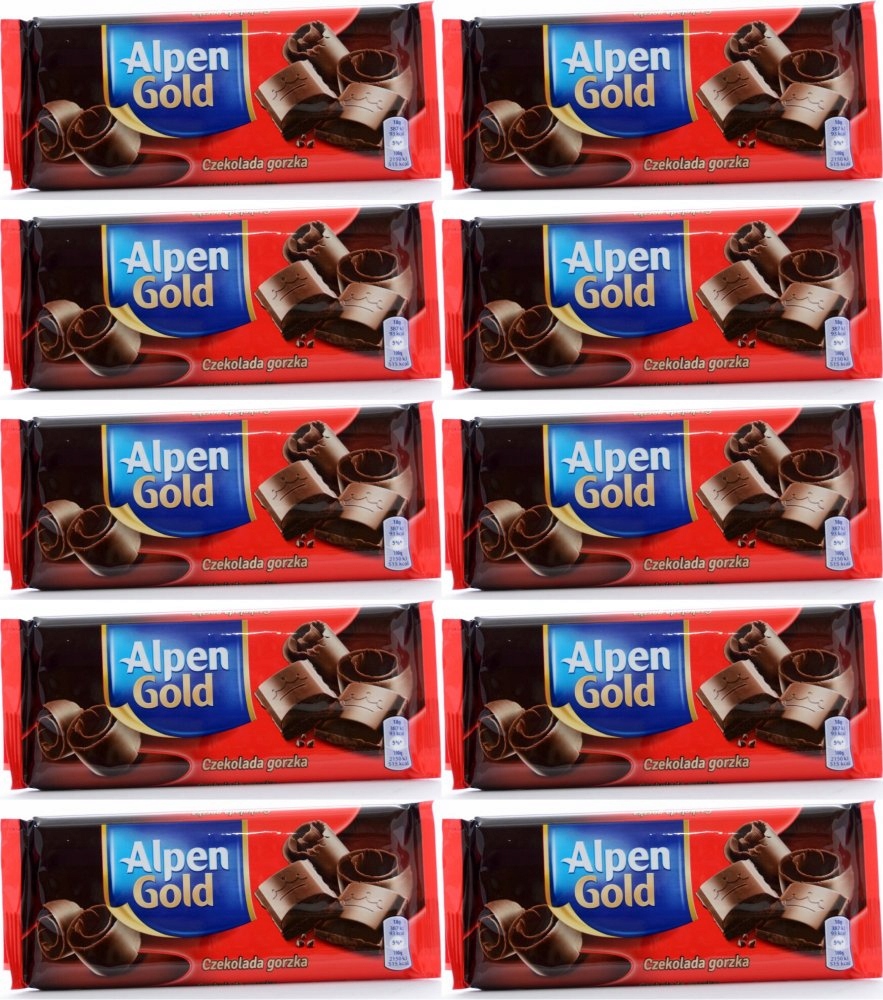 Czekolada Alpen Gold gorzka 80g x10 (7622201639624) • Cena, Opinie ...