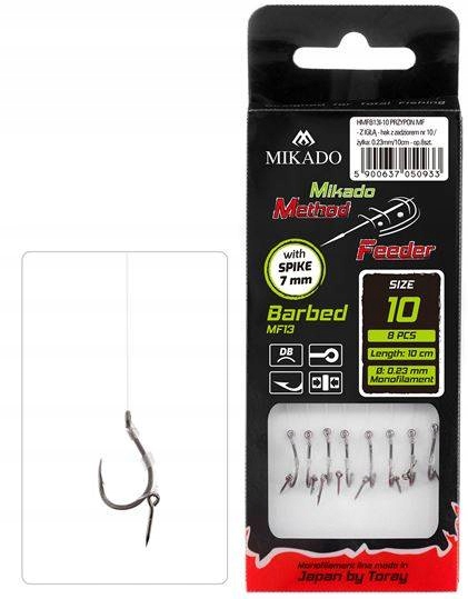 Przypon MIKADO Method Feeder z igłą hak z zadziorem nr 12 /0.18mm/10cm -8sz - 5900637050940 ...