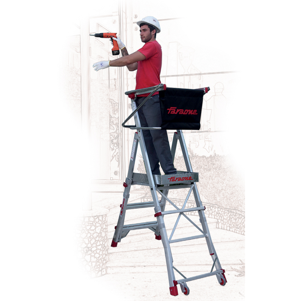 FARAONE PODEST ROBOCZY DRABINA REGULOWANA Z KOSZEM (PLS3) • Cena ...