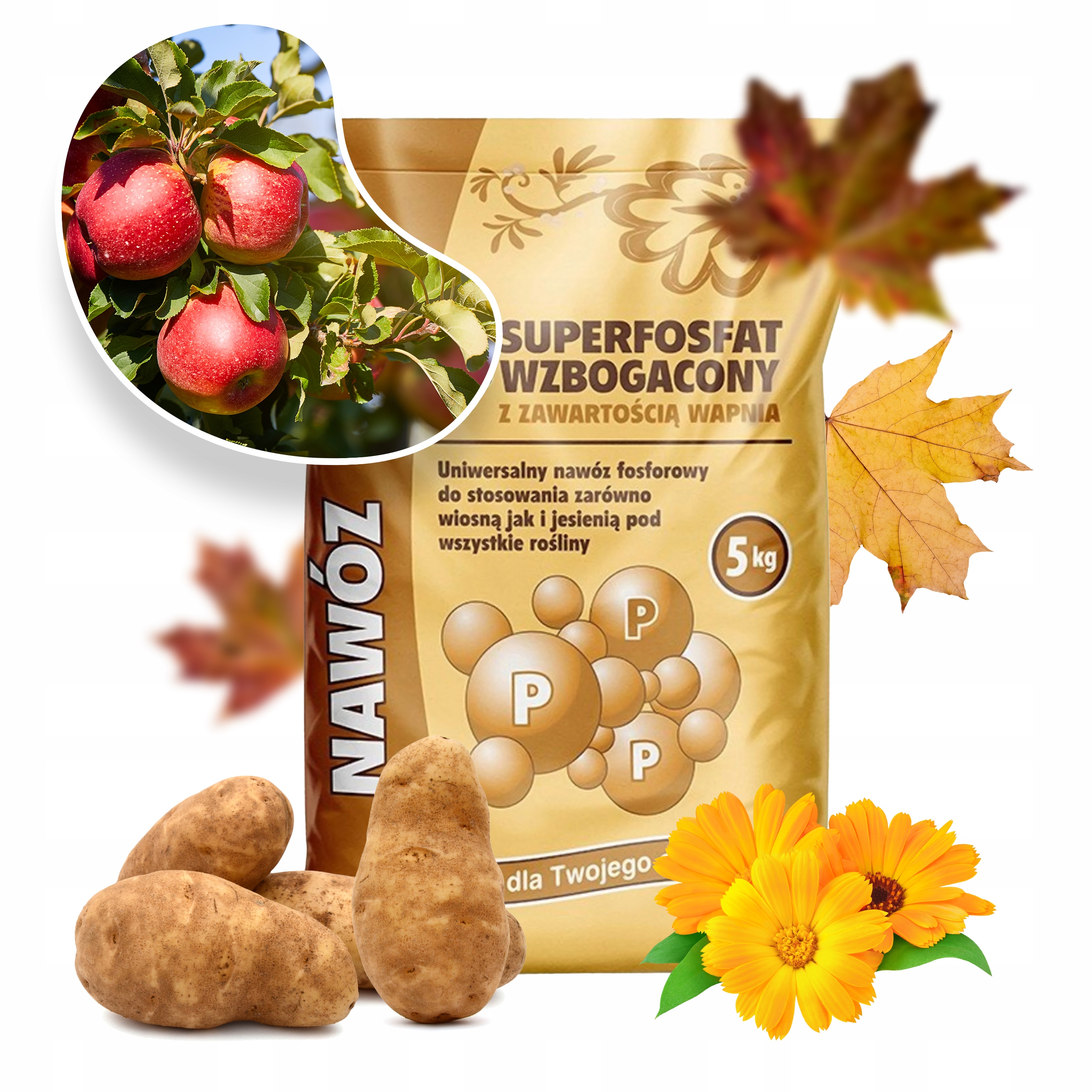 Superfosfat 5 kg nawóz granulowany Ogród Start fosfor + wapń ...