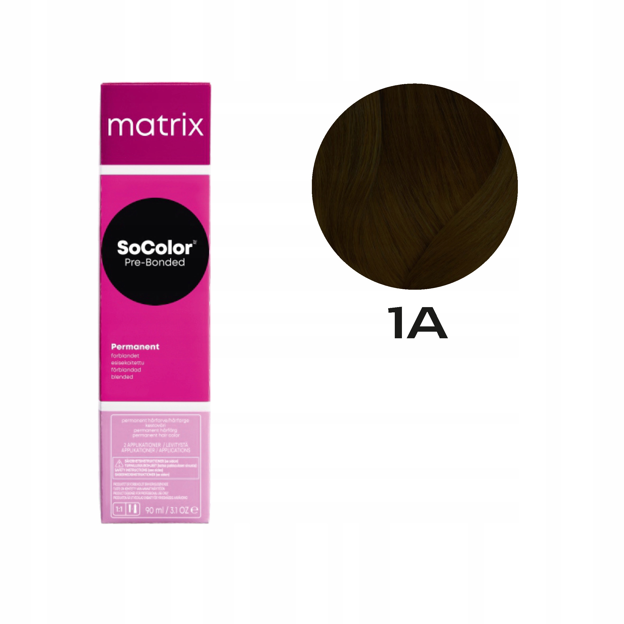 Matrix SoColor Pre-Bonded farba do włosów 1 A 90ml • Cena, Opinie - Allegro