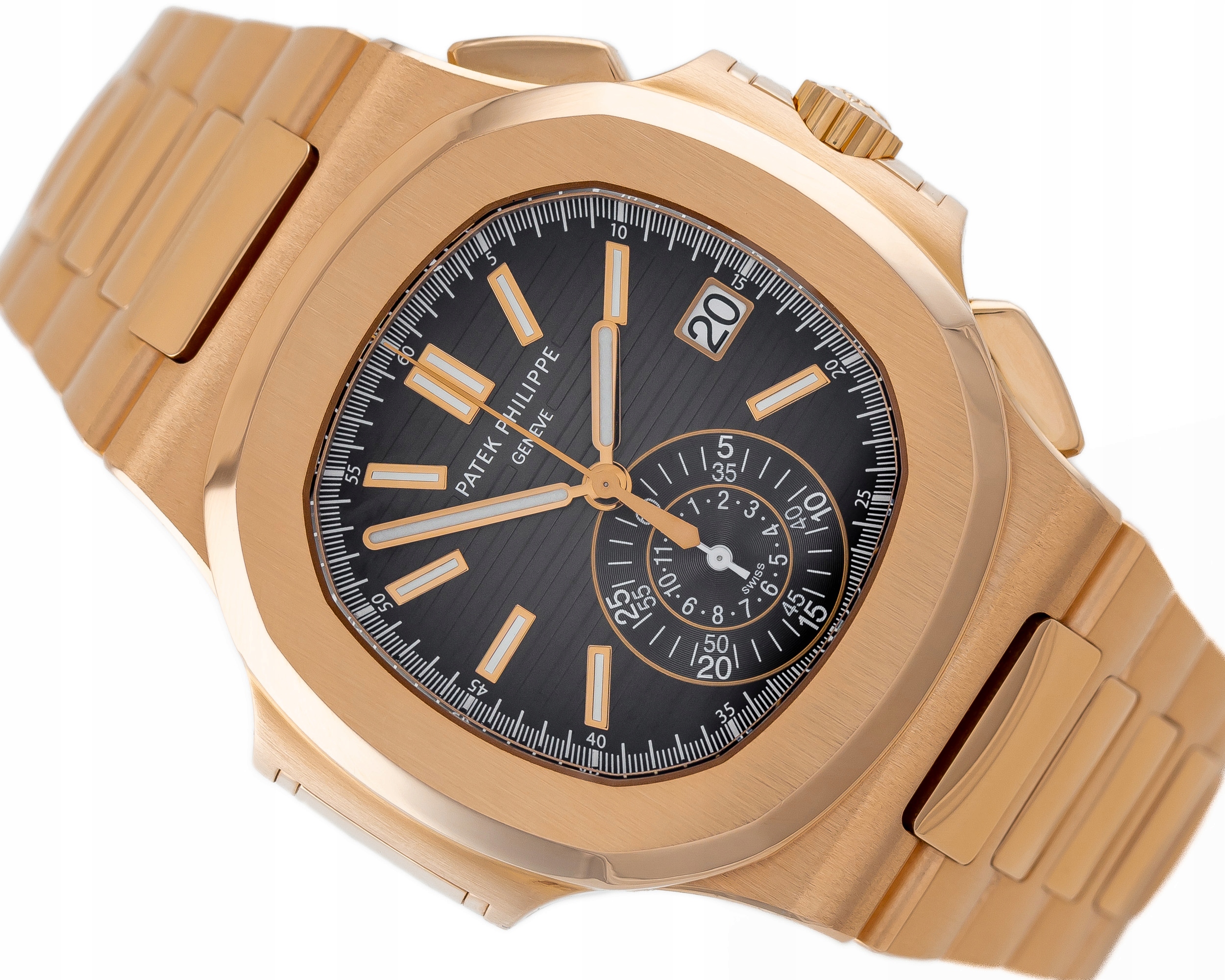 Patek Philippe zegarek męski NAUTILUS CHRONOGRAPH ROSE GOLD 18K 5980/1R ...