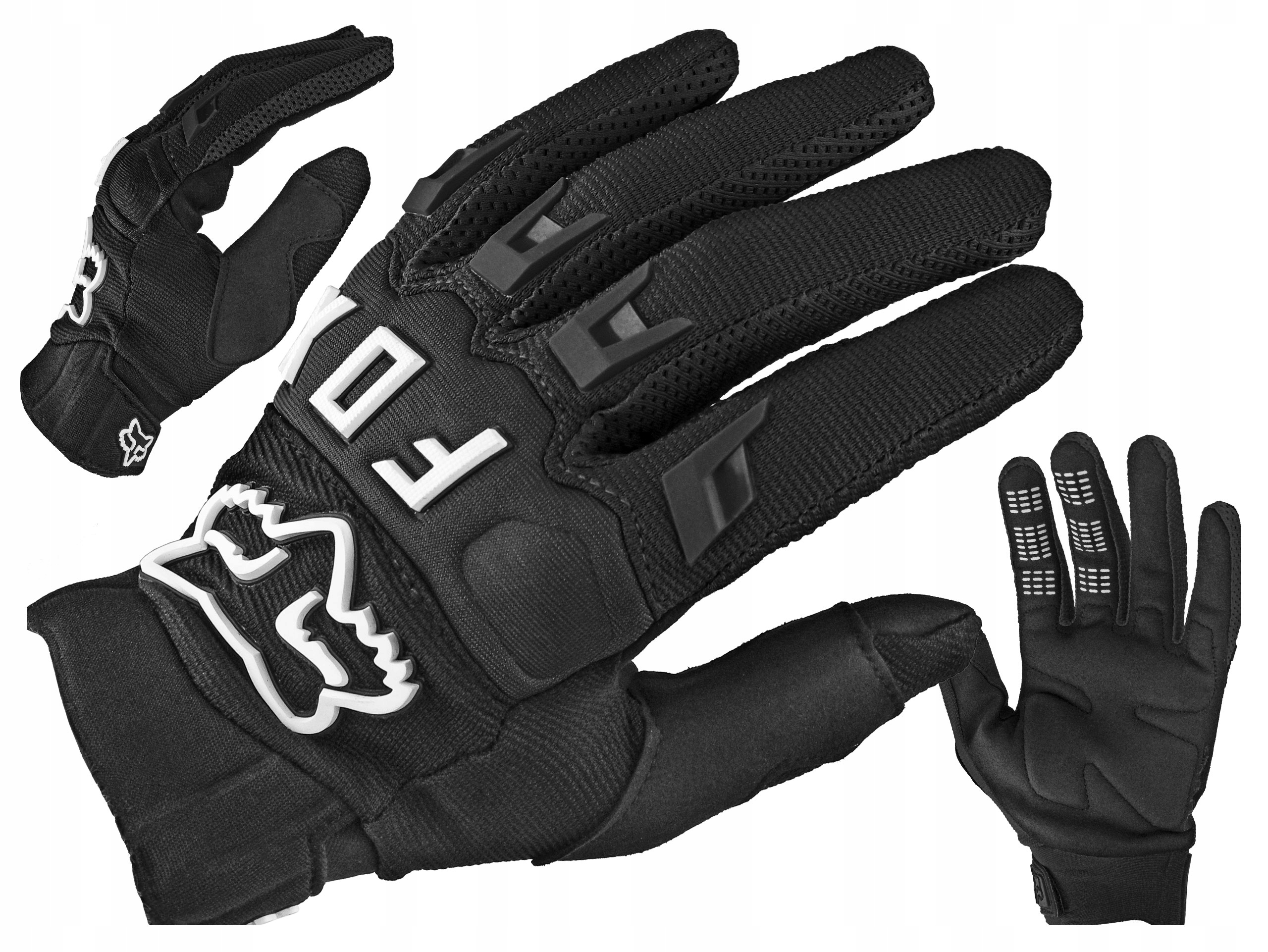 RĘKAWICZKI ROWEROWE FOX DIRTPAW CZARNE BLACK/WHITE ENDURO MX ROZ. L ...