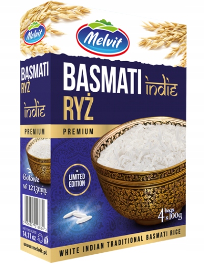 Melvit Ryż Basmati Indie 4x100 g (5906827016864) • Cena, Opinie • Ryż ...