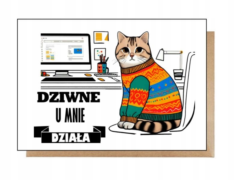 Pocztówka eko koperta kot informatyk dziwne u mnie działa ...