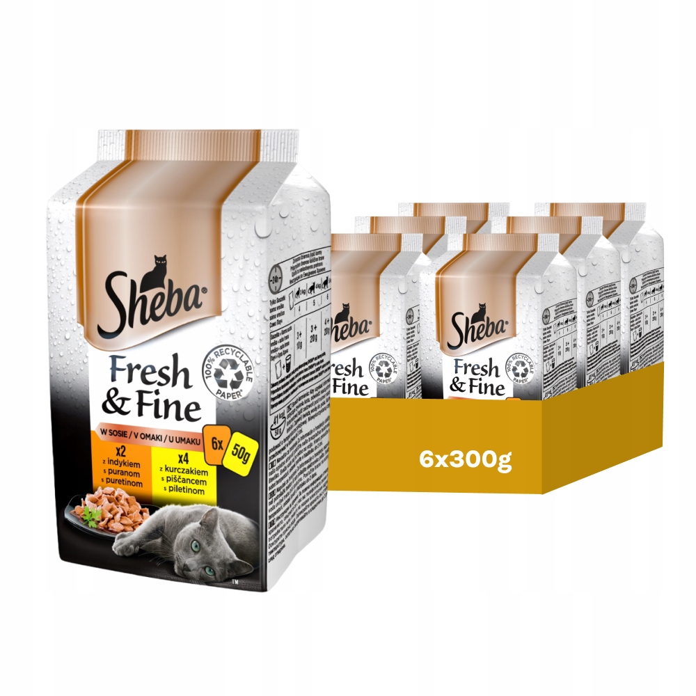 ZESTAW 6X SHEBA FRESH & FINE INDYK/KURCZAK/DRÓB 6X50G 16597986130 ...