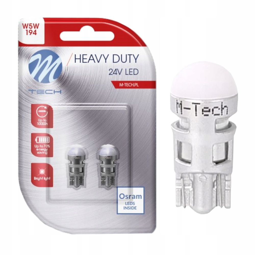 2x Żarówka W5W T10 LED OSRAM 24V 1xSMD3030 biała TIR 5901508535597 za ...