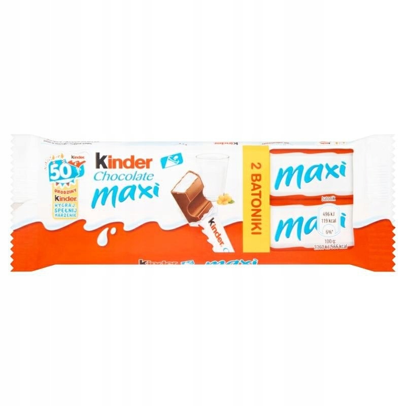 Kinder Chocolate Maxi Batonik z mlecznej czekolady z nadzieniem ...