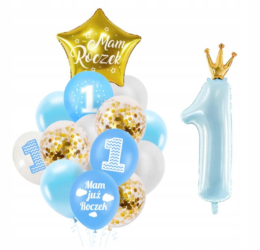 Zestaw balonów ROCZEK balony 1 urodziny dekoracje • Cena, Opinie ...