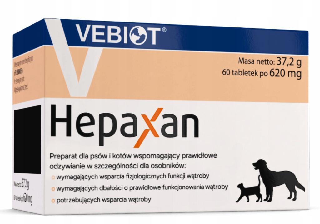 Vebiot Hepaxan dog cat 60 tabletek (5907677725548) • Cena, Opinie ...