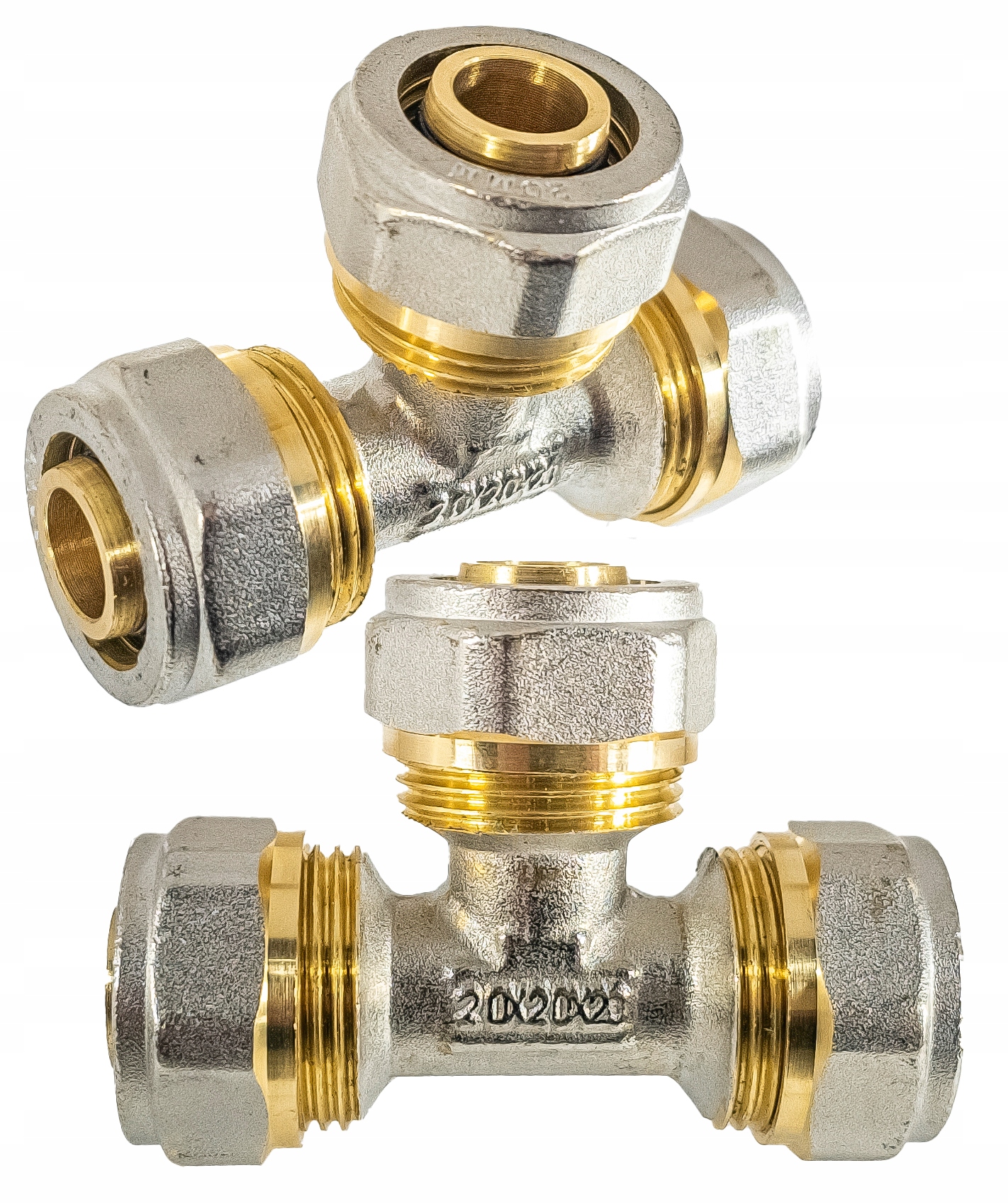 TRÓJNIK RÓWNOPRZELOTOWY PEX ALUPEX SKRĘCANY 20x20x20 MOCNY MOSIĄDZ ...