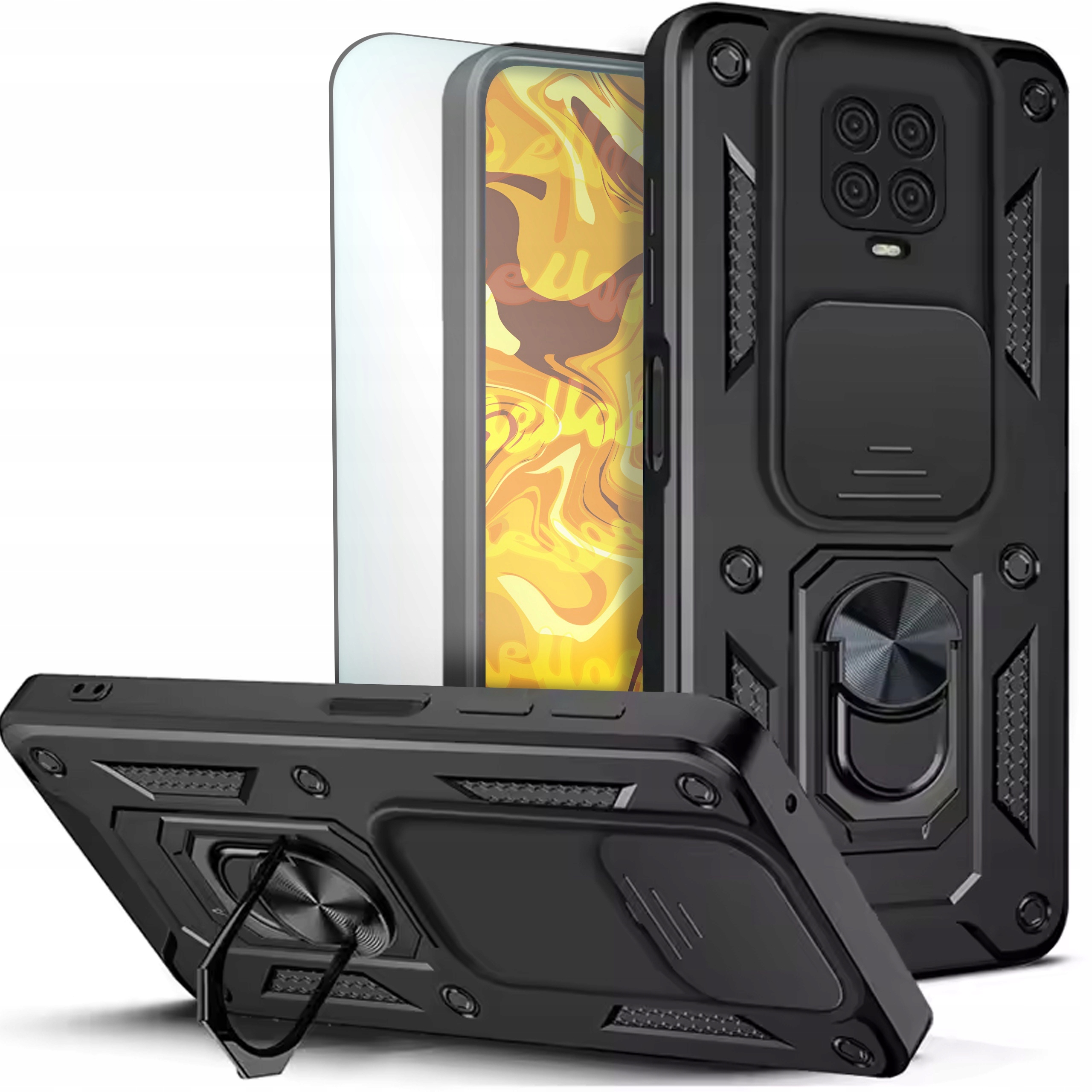 Tok (tok) és hátlap (hátlap) Hello Case fekete színben, Xiaomi Redmi ...