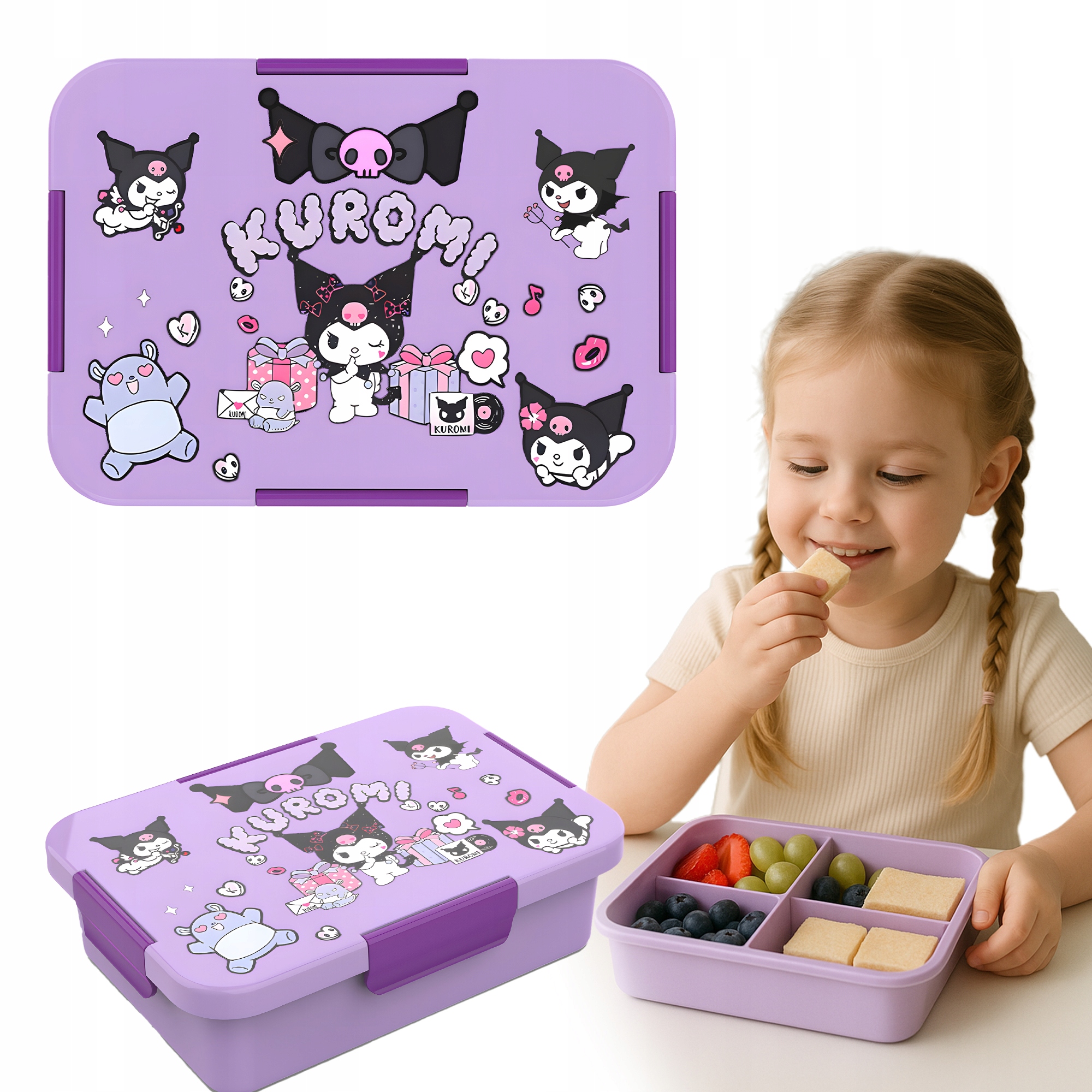 Ebéddoboz BENTO BOX LILA 1140 ML CUTE SANRIO KUROMI za 6875.00HUF-ért ...