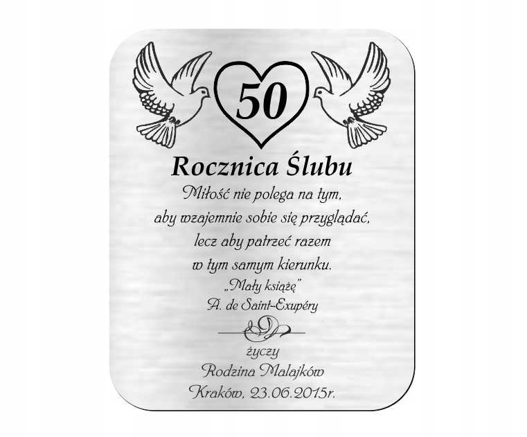 Tabliczka ROCZNICA ŚLUBU Pamiątka Ślubu 16x13 cm - porównaj ceny ...