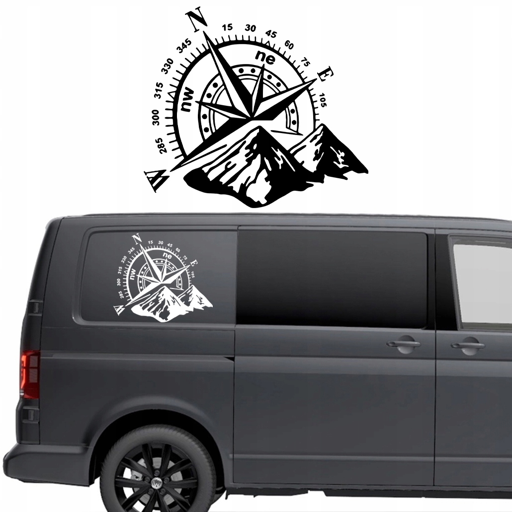 NAKLEJKA na auto kamper RÓŻA WIATRÓW KOMPAS 38x42 MG3245 za 40 zł z ...