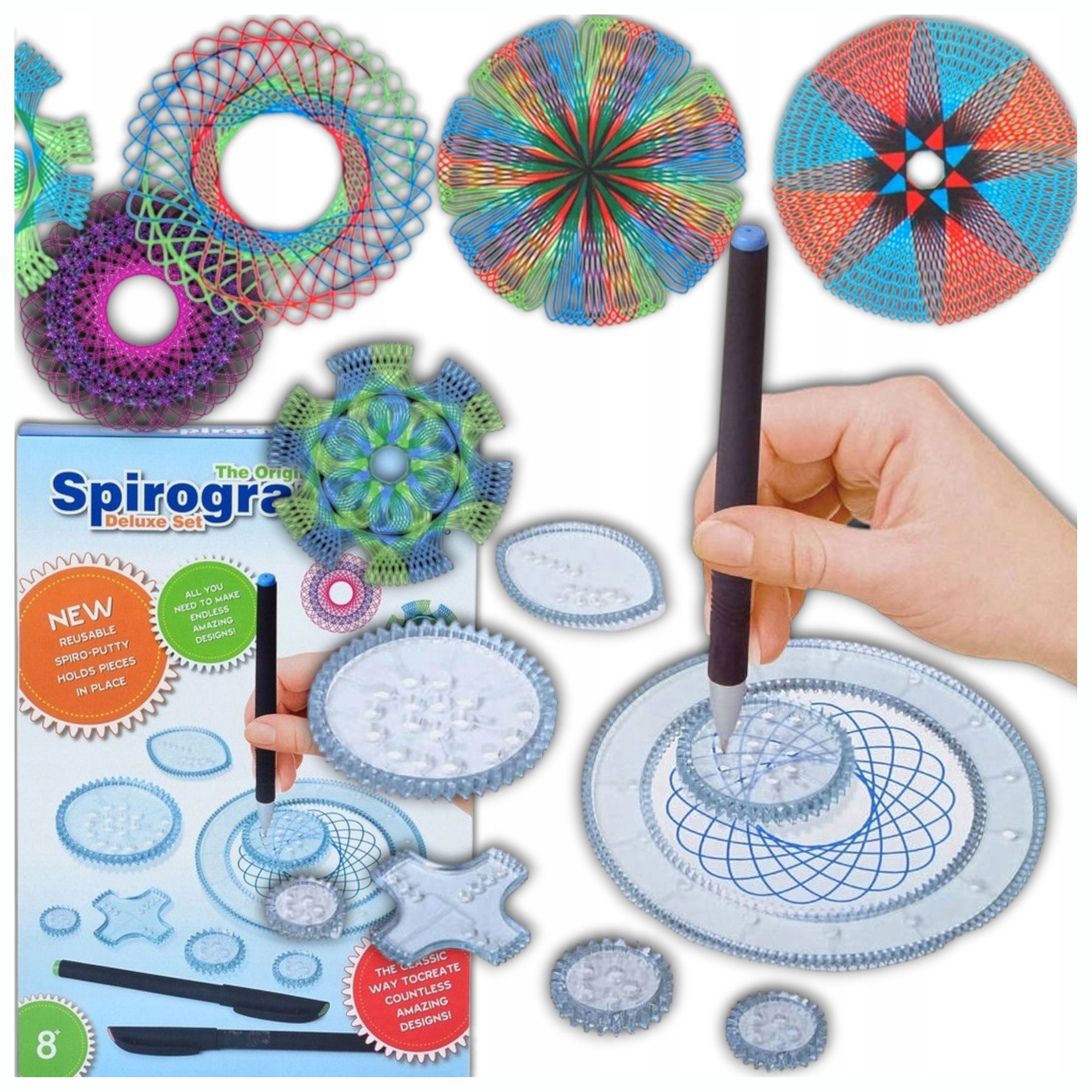 Spirograf Zestaw do Rysowania Pisakami dla Dzieci 3D Akcesoria Piękne ...