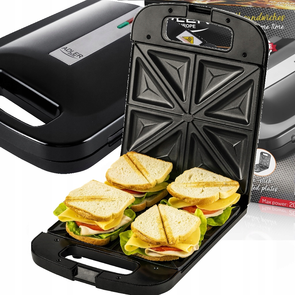 OPIEKACZ TOSTER XXL 4 KANAPKI TOSTY SANDWICH 2000W - Sklep, Opinie ... OPIEKACZ TOSTER XXL 4 KANAPKI TOSTY SANDWICH 2000W - Sklep, Opinie ...