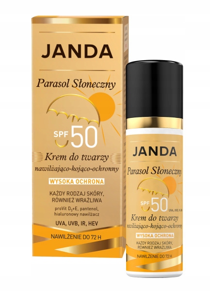 JANDA Krem Parasol Słoneczny SPF50 wysoka ochrona nawilżanie (5905159912387) • Cena, Opinie ...