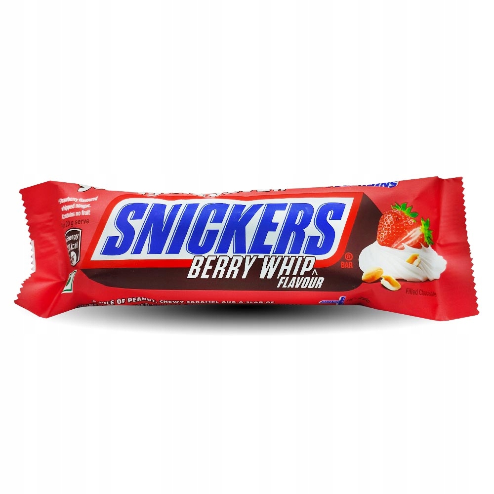 Baton czekoladowy SNICKERS Berry Whip 40g Truskawka i Bita Śmietana ...
