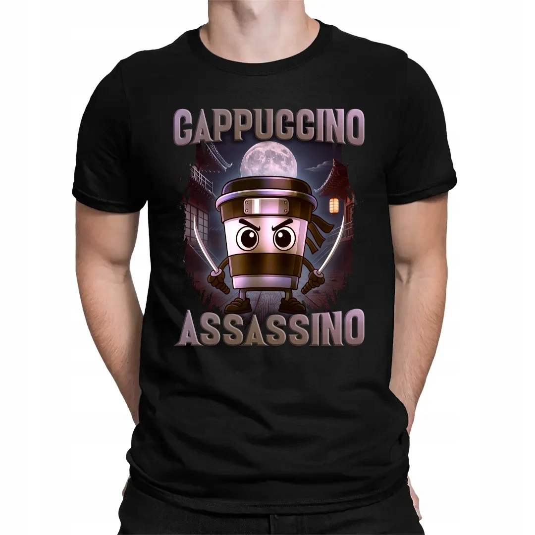 Cappuccino Assassino Italian Brainrot ninja KOSZULKA MĘSKA VIRAL TIKTOK ...