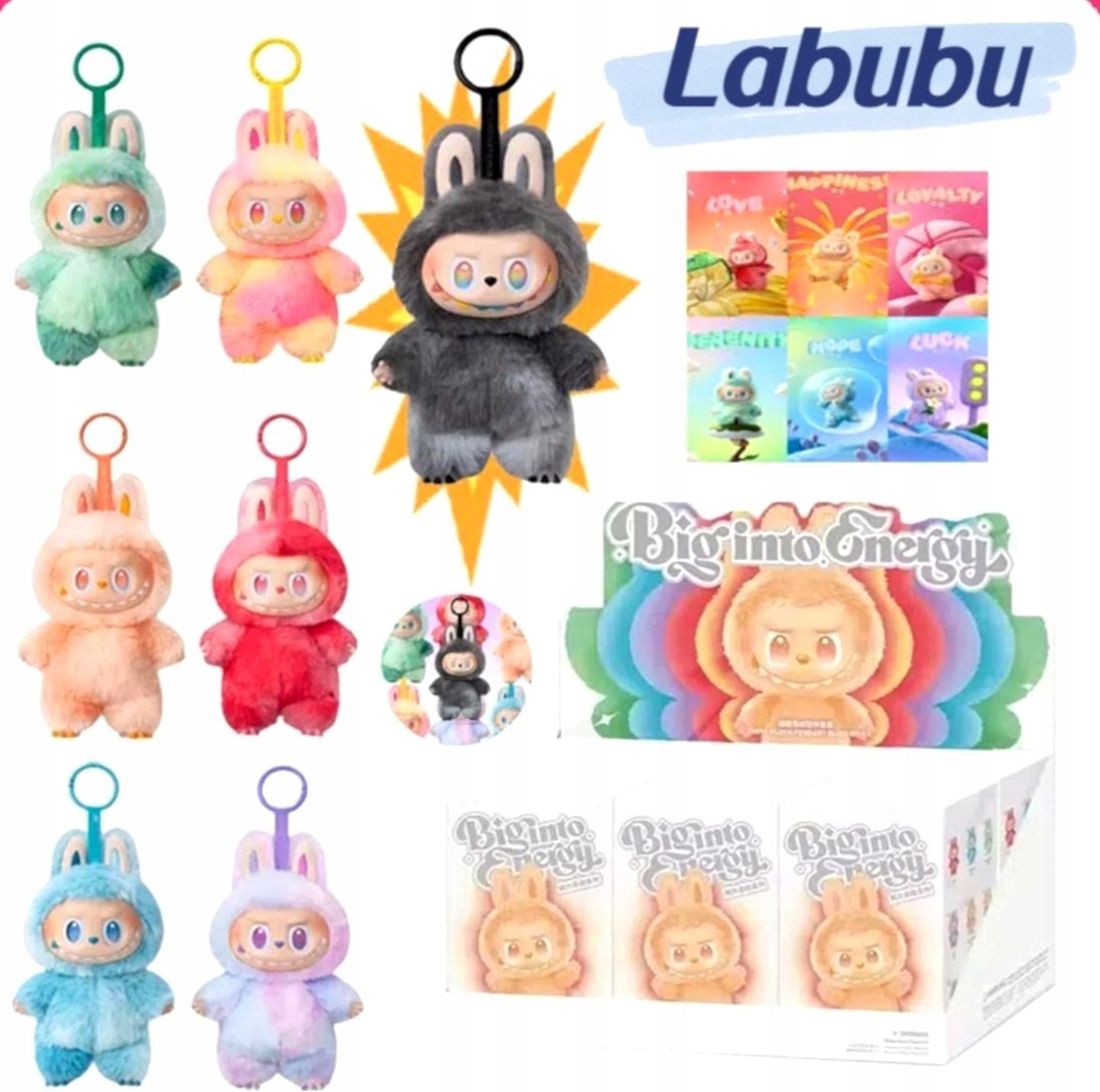 MASKOTKA ANIME LABUBU - DUŻA LALKA PLUSZOWA Z BRELOKIEM ZABAWKA ...