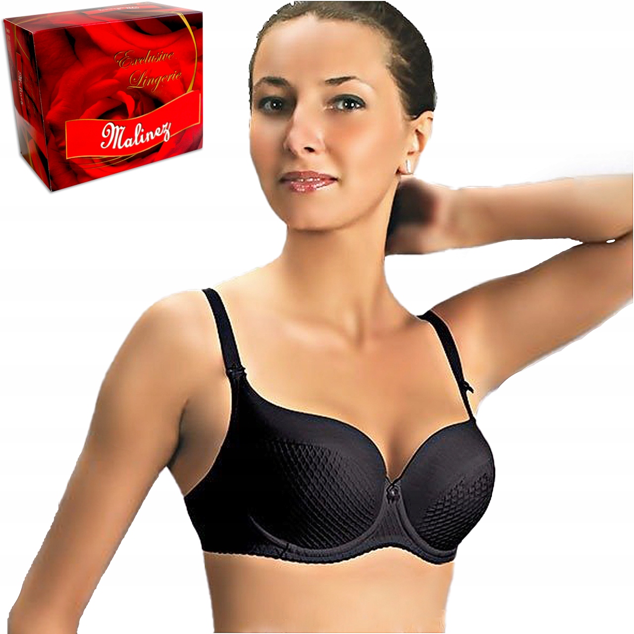 BIUSTONOSZ USZTYWNIANY MALINEZ NICOLE CZARNY 85C 13151927975 - Allegro.pl