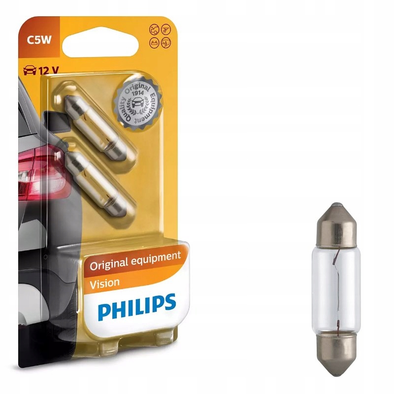 ŻARÓWKA PHILIPS C5W 12V 36MM 2szt 12844B2 za 4,85 zł z Brzezie ...