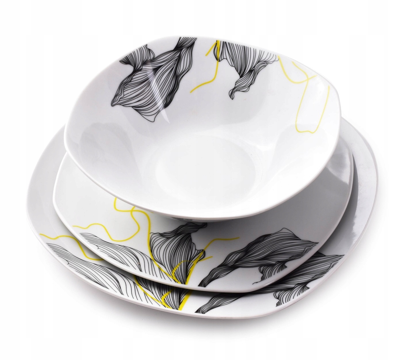 Zestaw komplet serwis obiadowy 18 el kwadrat 6 os (5902643394964 ...