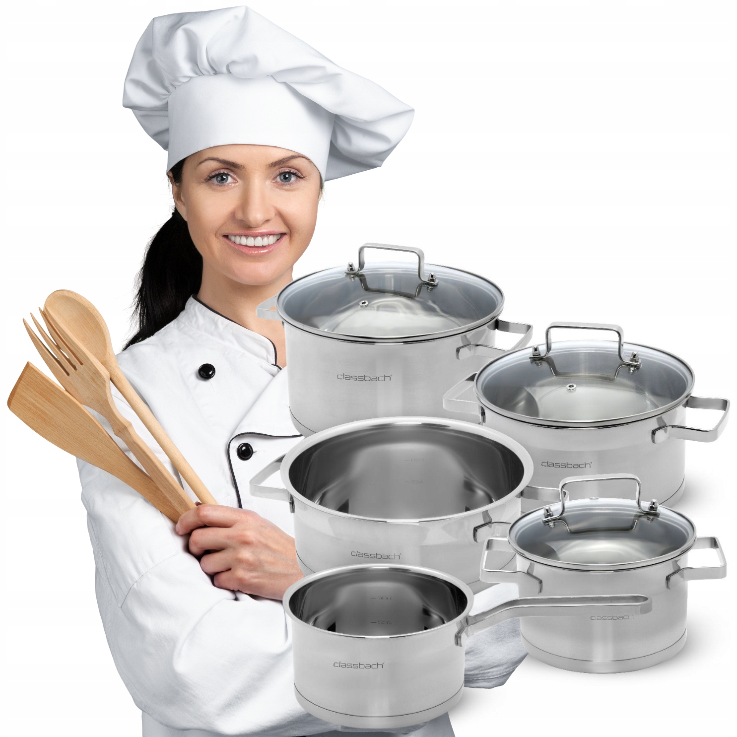 GARNKI KOMPLET ZESTAW GARNKÓW INDUKCJA GAZ 8 el Cl (4015067140176 ...