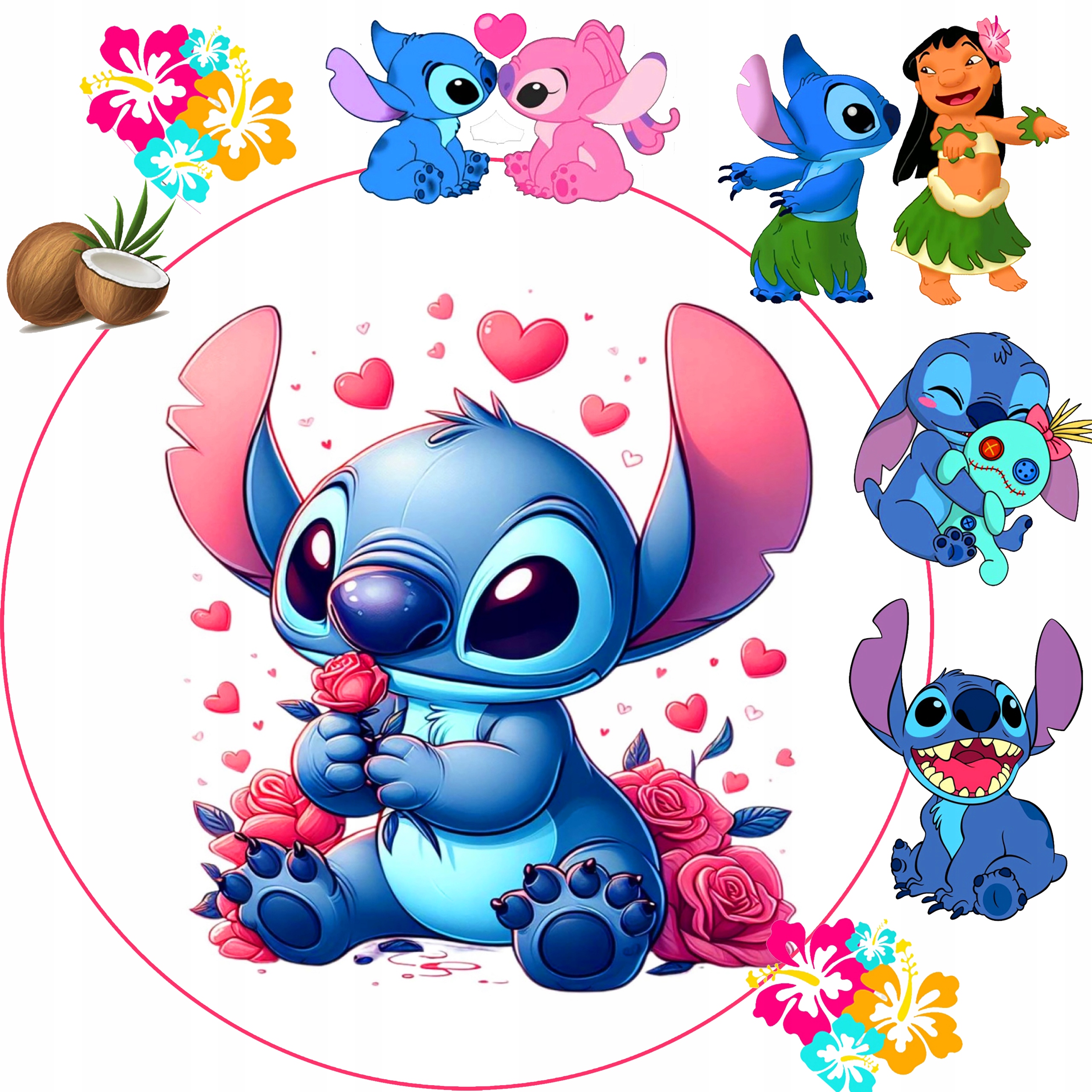 OPŁATEK NA TORT LILO I STICH + POSTACIE + NAPIS (5905947370238) • Cena ...