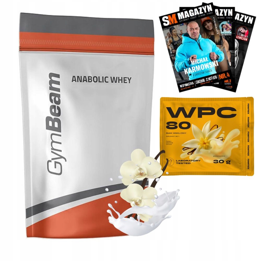 GYMBEAM BIAŁKO ANABOLIC WHEY 1000 g WZROST I BUDOWA MASA + nowmax WPC 30 g - 8588007275284 ...
