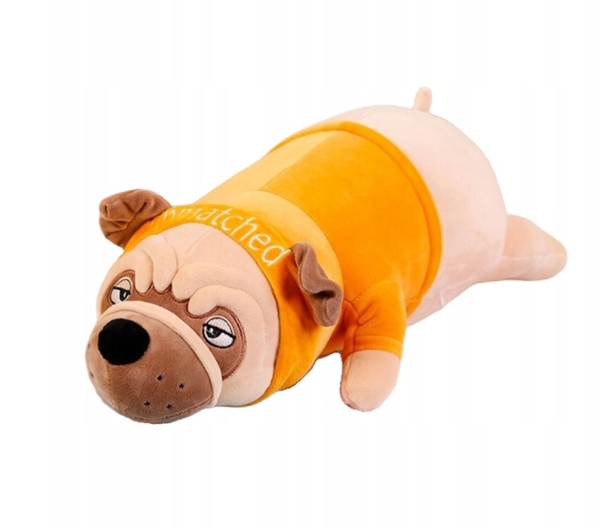PLUSZAK MOPS BULDOG 45CM LONG długi mopsik maskotka PRZYTULANKA ...