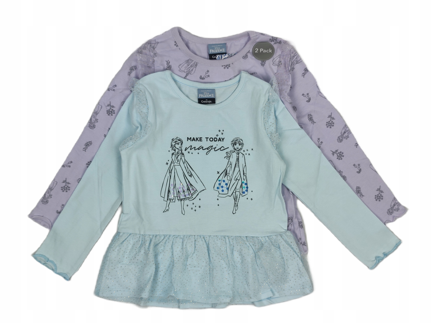Bluzka 2-pack George Kraina lodu Elza Anna 92/98 • Cena, Opinie ...