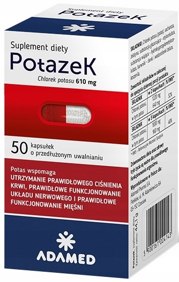 ADAMED PotazeK Chlorek potasu 610 mg potas 50 kapsułek (5900161004143 ...