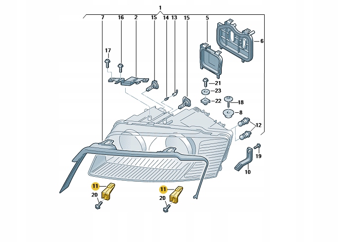 Mocowanie lampy Audi OE 4E0941455 - porównaj ceny - Allegro.pl