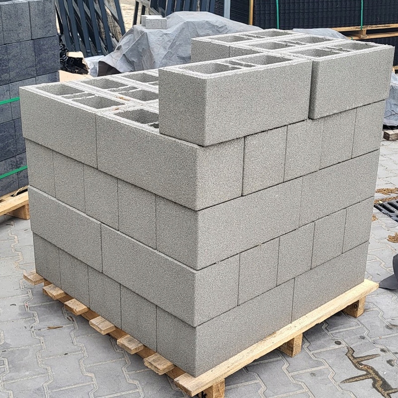 Pustaki ogrodzeniowe 50x20x20 PRO+ SZARY Pustak Ogrodzenie Mur Słupek ...