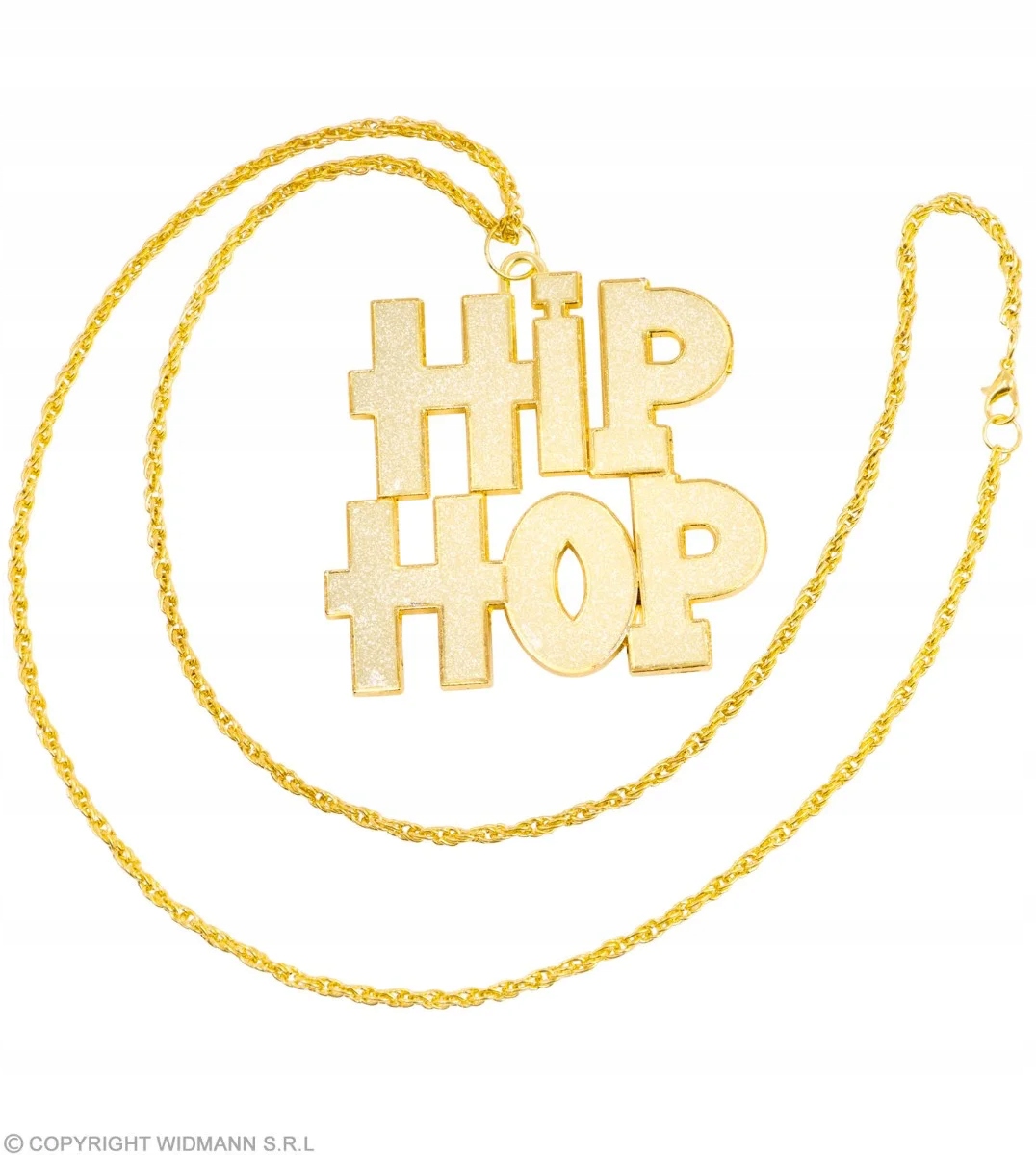 Łańcuch Z Napisem Hip Hop Złoty Disco Raper Lata 80 90 Kajdan ...