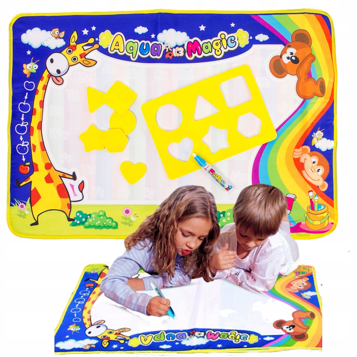Aqua Magic DUŻA MATA WODNA do malowania FLAMASTER WODNY szablony ...