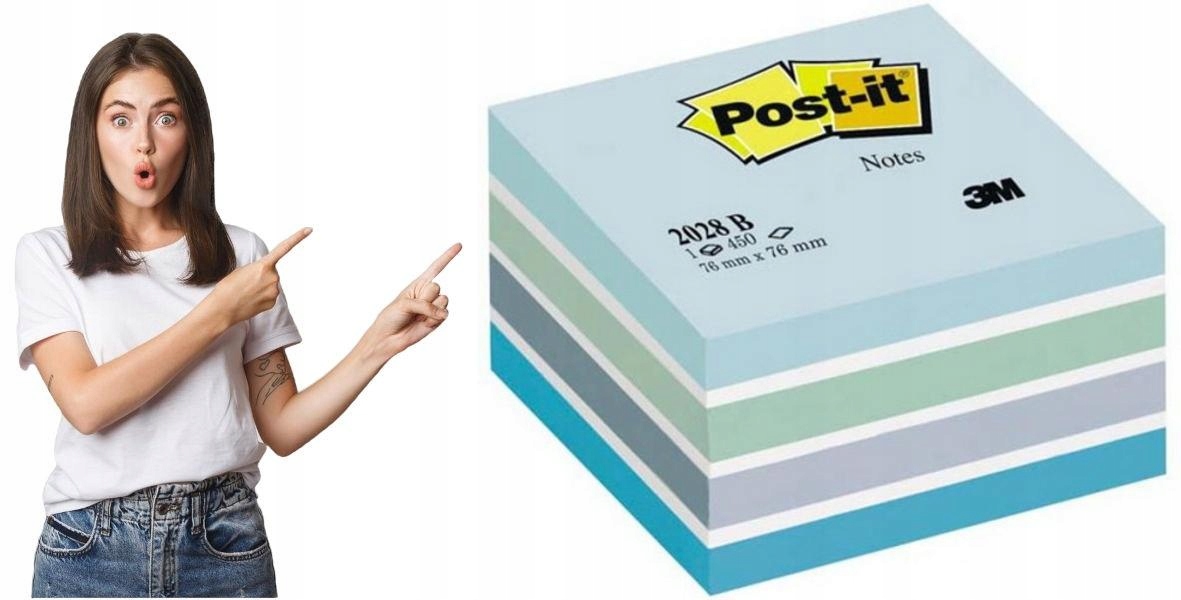 Notes samop. 3M POST-IT 76/76 450k. mix niebieski (4001895872792 ...