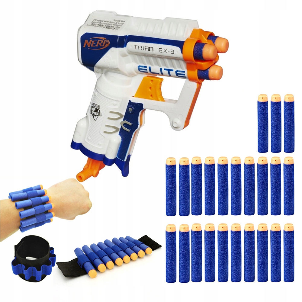 NERF WYRZUTNIA TRIAD EX-3 A1690 + STRZAŁKI OPASKA (6096510031010 ...