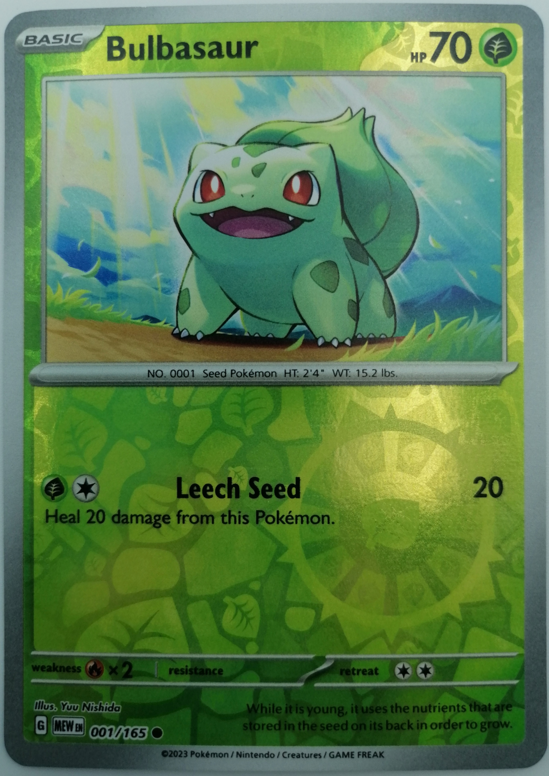 MEW 151 | Reverse | Bulbasaur 1/165 | GRASS | Originální karta Pokemon ...